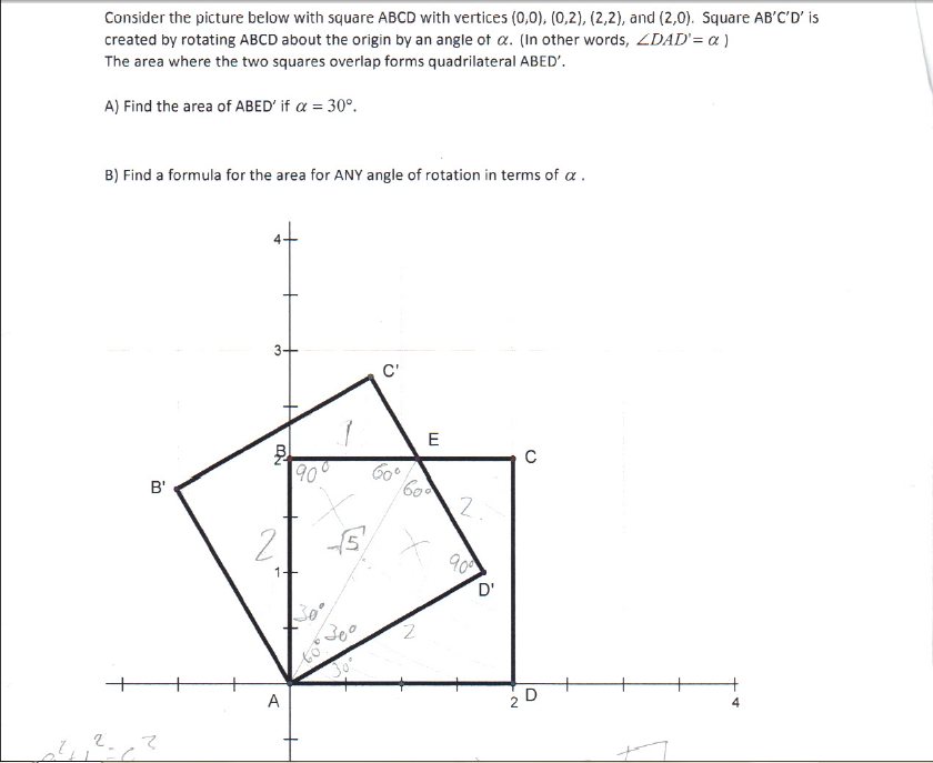 Solved Consider the picture below with square ABCD with | Chegg.com