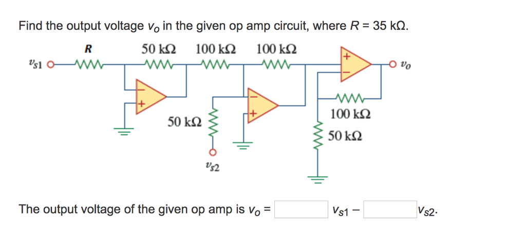 Solved Find the output voltage vo in the given op amp | Chegg.com