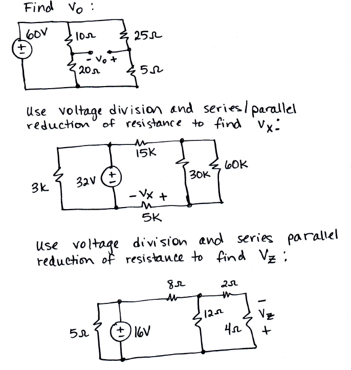 Solved Find V_o: Use voltage division and series/parallel | Chegg.com