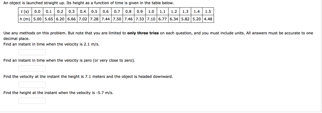 Solved An object is launched straight up. Its height as a | Chegg.com