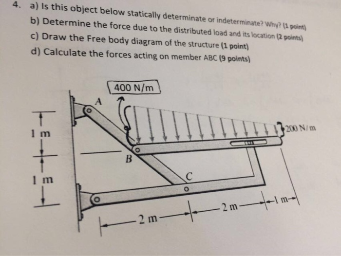 Solved Is this object below statically determinate or | Chegg.com