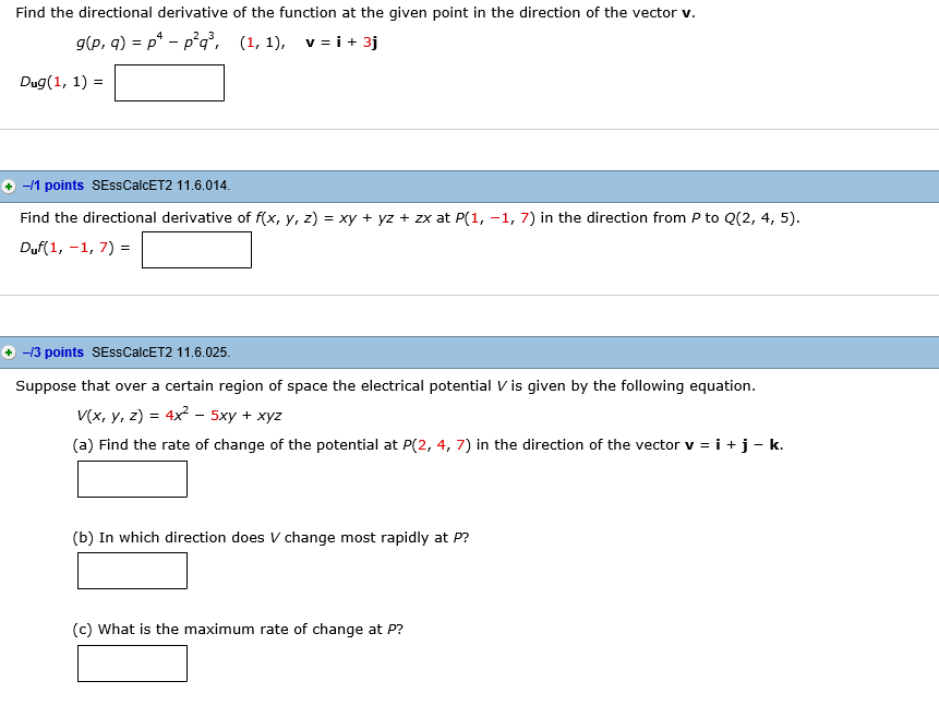Solved Find the directional derivative of the function at | Chegg.com