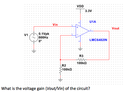 Solved What is the voltage gain (Vout/Vin) of the circuit? | Chegg.com