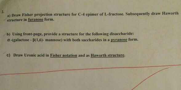 Solved A) Draw Fisher projection structure for C*4 epimer of | Chegg.com