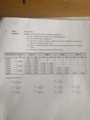 2 Topic Active Filters Problem Design An Active 