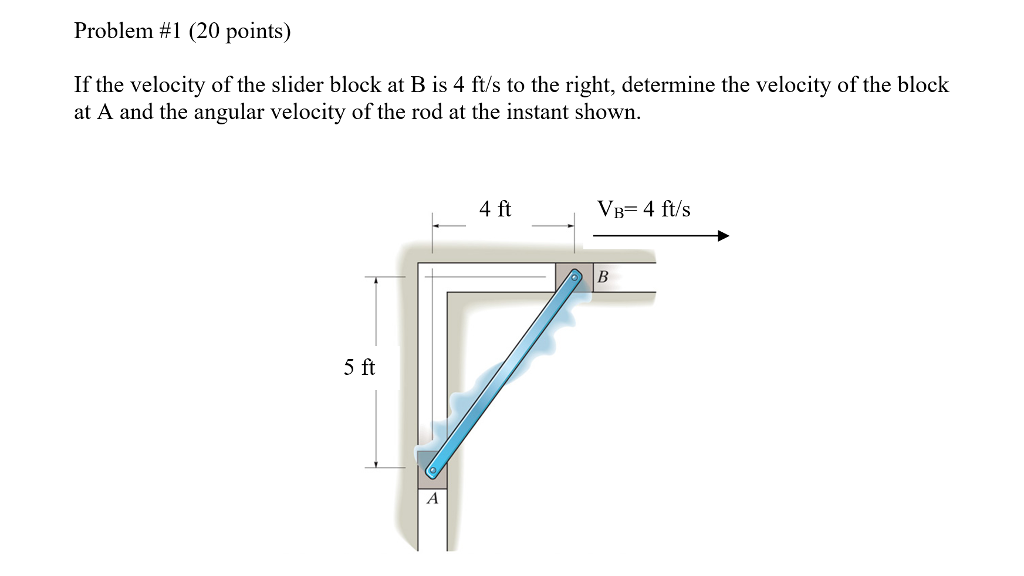 Solved Problem #1 (20 points) If the velocity of the slider | Chegg.com