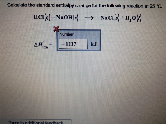 Solved Calculate the standard enthalpy change for the | Chegg.com