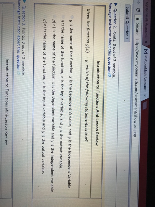 Solved nMath Assessmer X AM MyopenMath Assessmer x c secure | Chegg.com