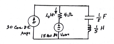 Solved AC circuit convert to phasor notation, solve for the | Chegg.com