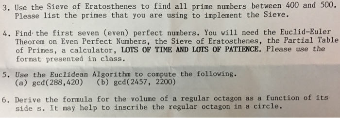 Solved Use the Sieve of Eratosthenes to find all prime | Chegg.com