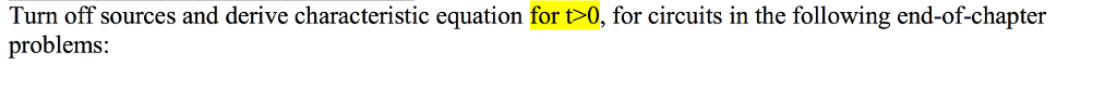 Solved Turn off sources and derive characteristic equation | Chegg.com