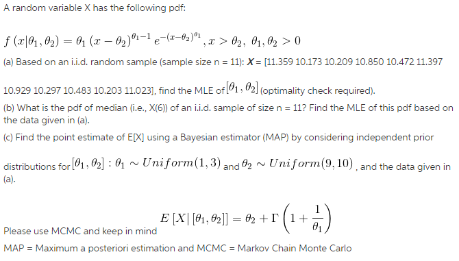 Any information on how to do MCMC with Matlab or R | Chegg.com