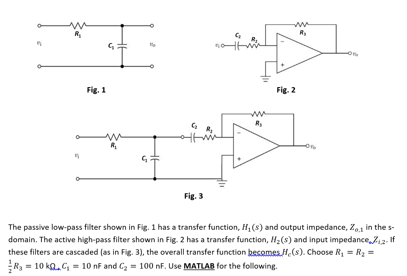 Solved 1) Display Zo,1 and Zi,2 in the same window, as | Chegg.com