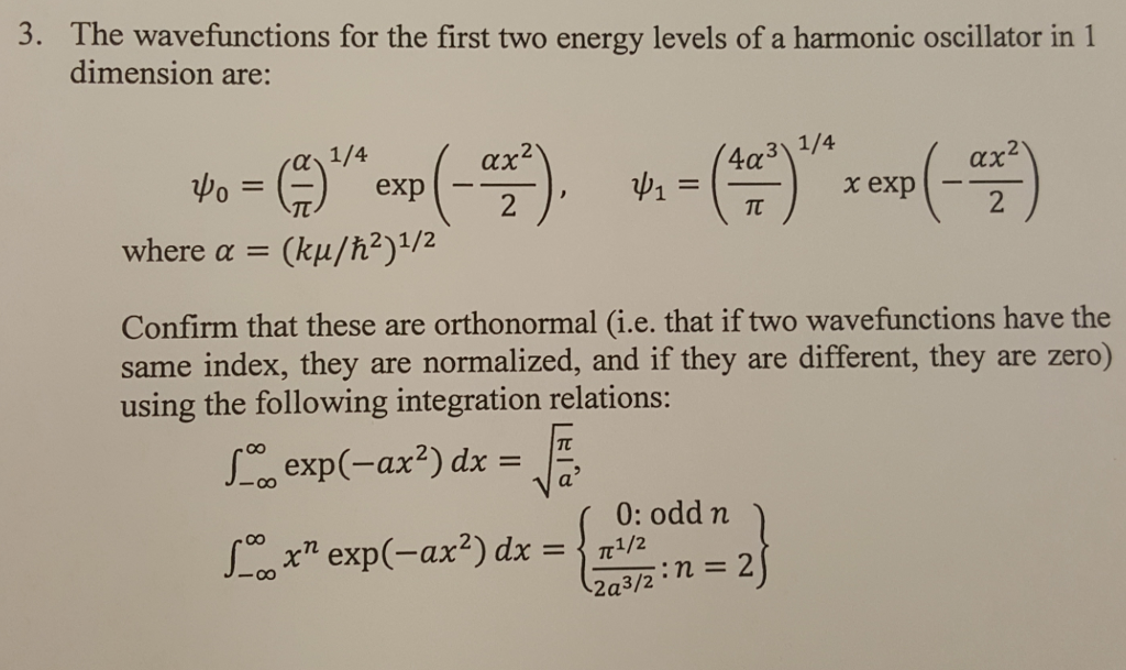 Solved The wavefunctions for the first two energy levels of | Chegg.com