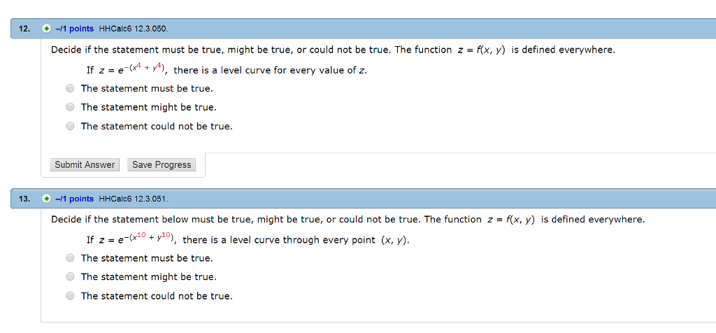 Solved Decide if the statement must be true, might be true, | Chegg.com