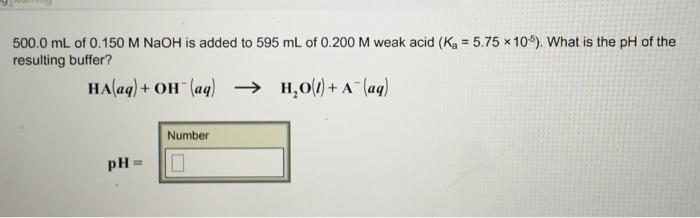 Solved 500.0 mL of 0.150 M NaOH is added to 595 mL of 0.200 | Chegg.com