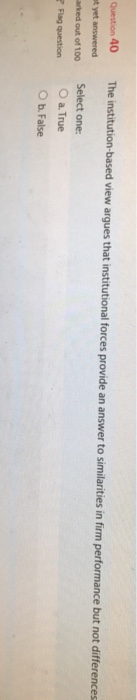 Solved The institution-based view argues that institutional | Chegg.com