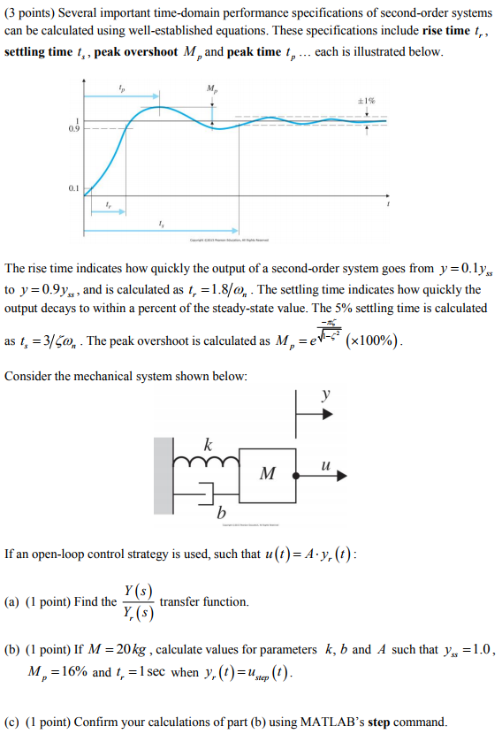 Solved (3 points) Several important time-domain performance | Chegg.com