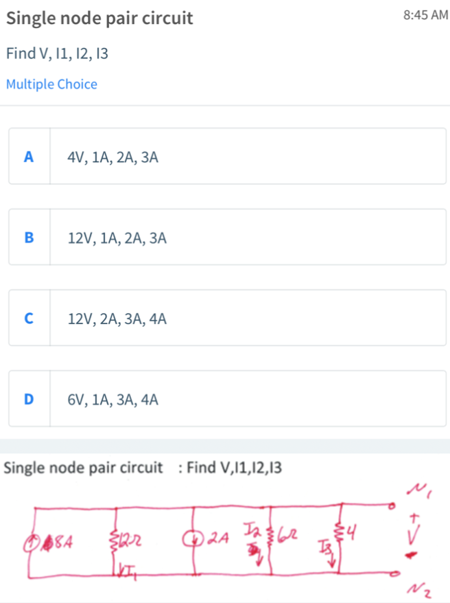 Solved 8 45 Am Single Node Pair Circuit Find V 11 12 13