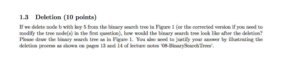 Solved 1 Binary Search Trees (25 points) Consider the binary | Chegg.com