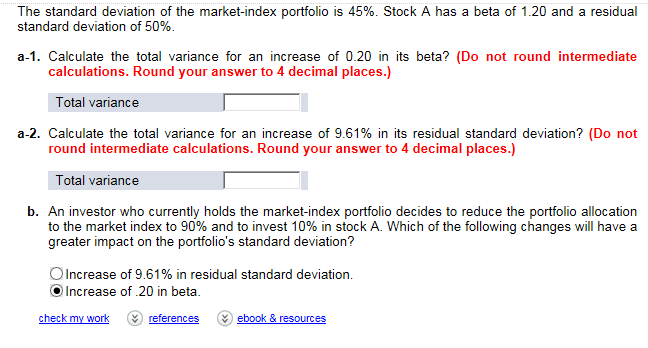 The standard deviation of the market-index portfolio | Chegg.com