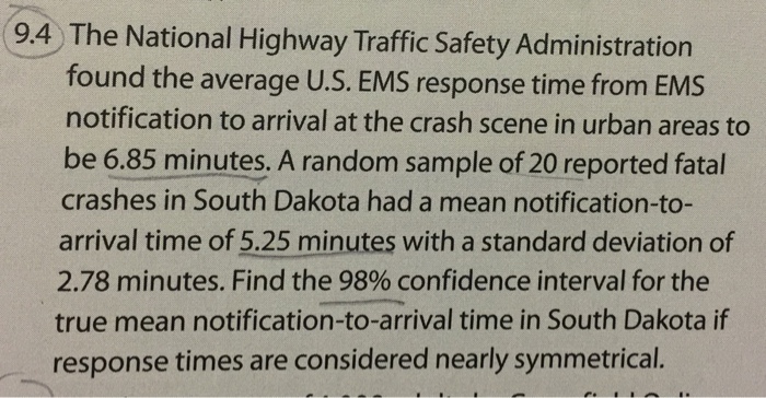 Solved The National Highway Traffic Safety Administration | Chegg.com