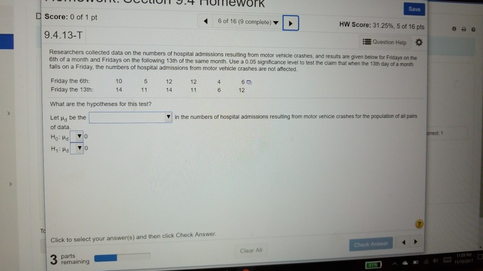 Solved Save Score 0 Of 1 Pt 6 Of 16 9 Complete Hw