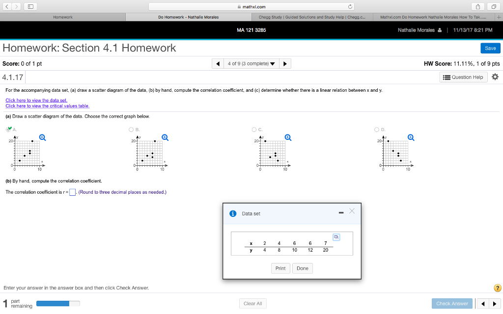 Solved mathxl.com Do Homework Nathalie Morales Chegg Study | | Chegg.com