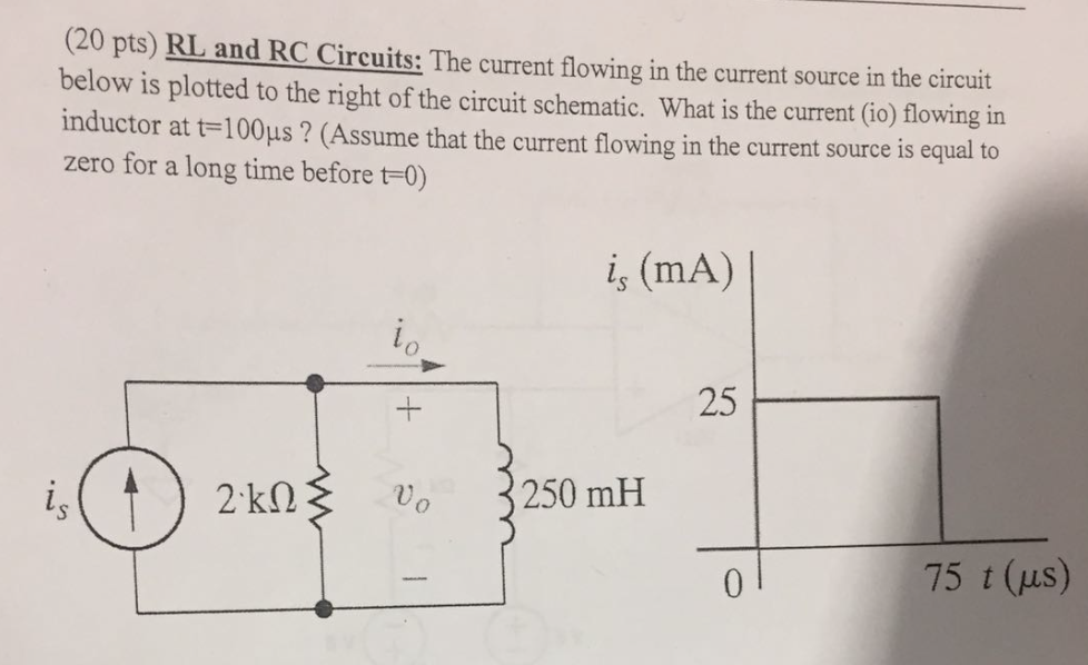 RL and RC Circuits: The current flowing in the | Chegg.com