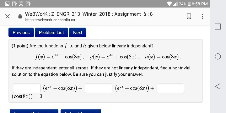 Solved 昼回目 , all 24% 6:58 PM WeBWorK : | Chegg.com