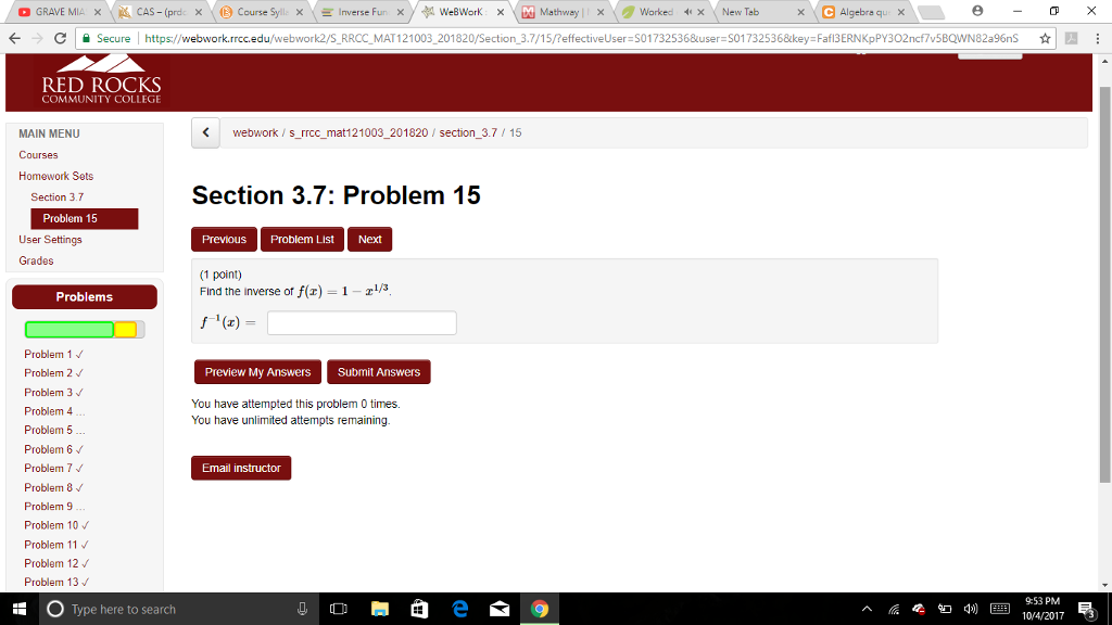 Solved CSecure https//webwork.rrcc.edu/webwork2/S RRCC MAT | Chegg.com