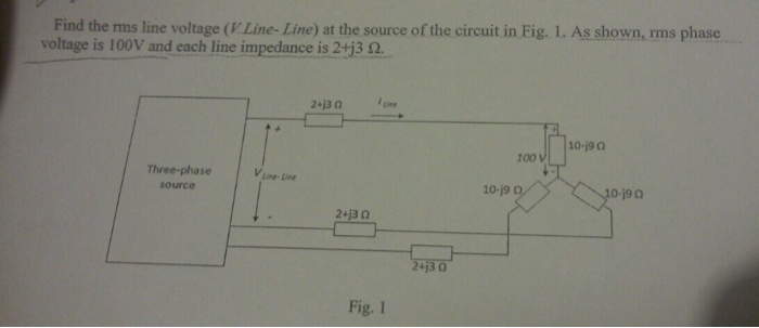 Solved Find the rms line voltage (V Line- Line) at the | Chegg.com