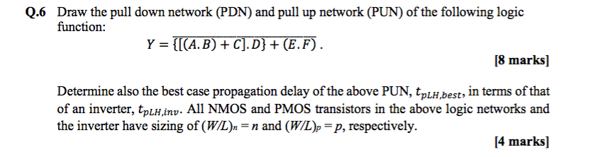 Solved Draw the pull down network (PDN) and pull up network | Chegg.com