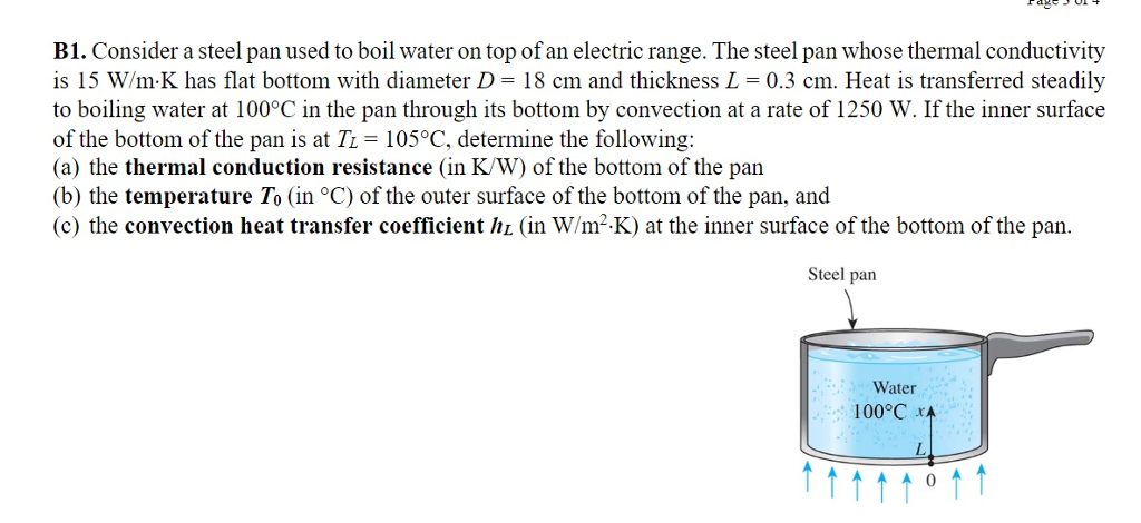 Solved Edge JO1 + B1. Consider a steel pan used to boil | Chegg.com