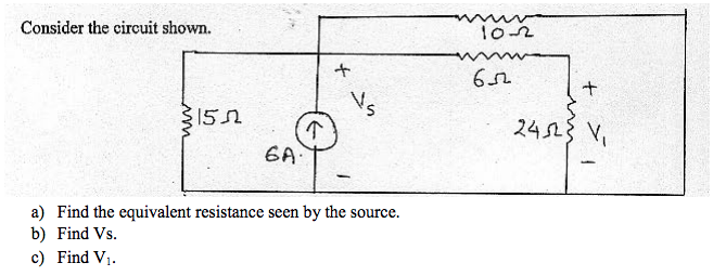 Solved: Consider The Circuit Shown. A) Find The Equivalent... | Chegg.com