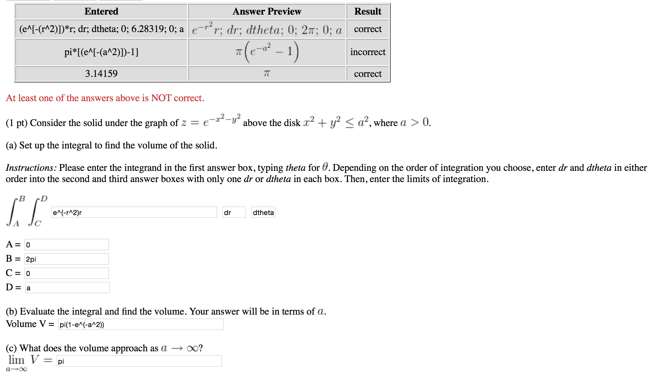 Solved Consider the solid under the graph of z = e^-x^2-y^2 | Chegg.com