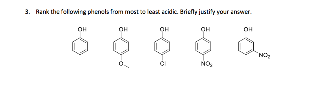 Solved Rank the following phenols from most to least acidic. | Chegg.com