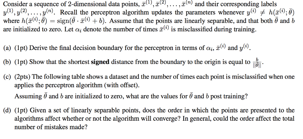 Consider a sequence of 2-dimensional data points, | Chegg.com