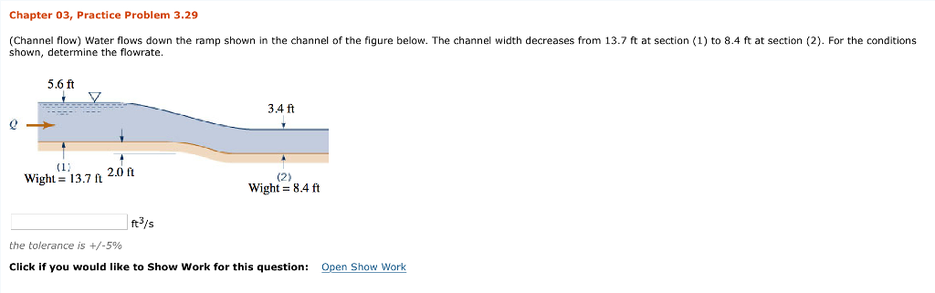 Solved Chapter 03, Practice Problem 3.29 (Channel flow) | Chegg.com