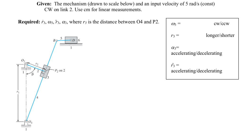 Given: The mechanism (drawn to scale below) and an | Chegg.com