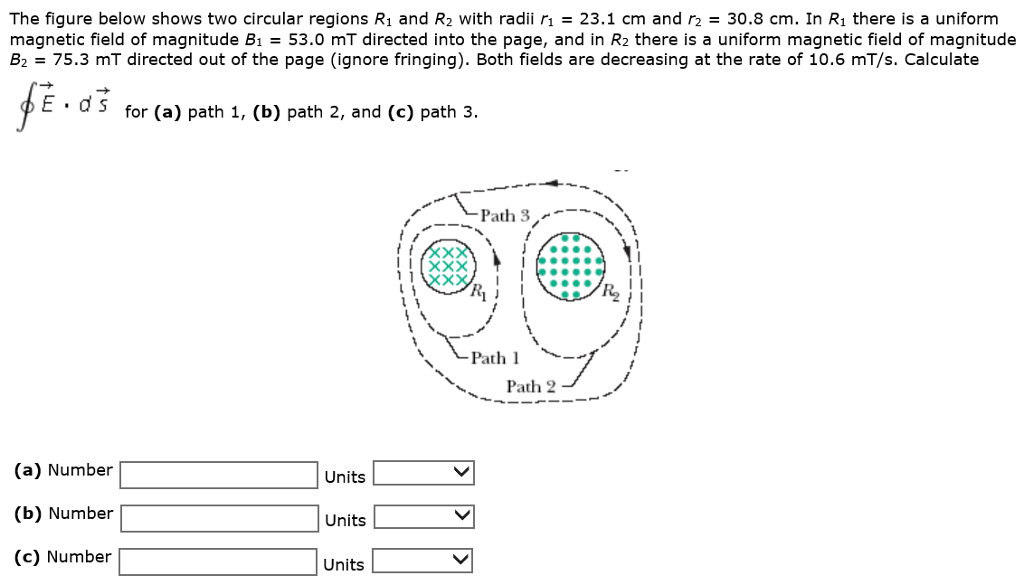 Solved The figure below shows two circular regions R_1 and | Chegg.com