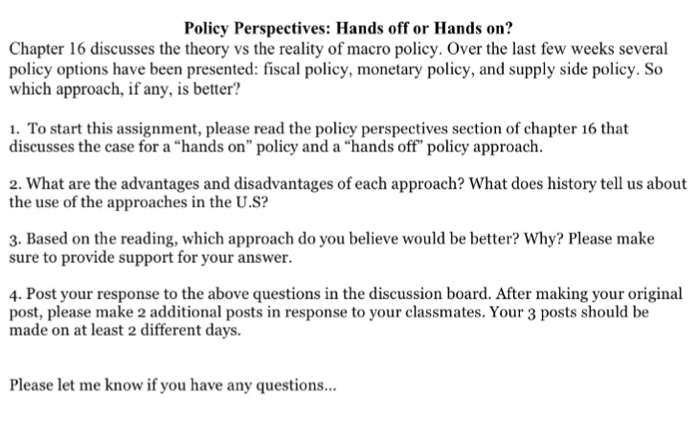 Chapter 16 discusses the theory vs the reality of | Chegg.com