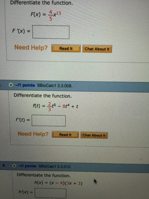 Solved Differentiate the function. F(x) = 4/5x15 | Chegg.com
