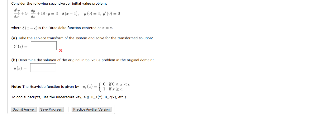 Solved Consider the following second-order initial value | Chegg.com