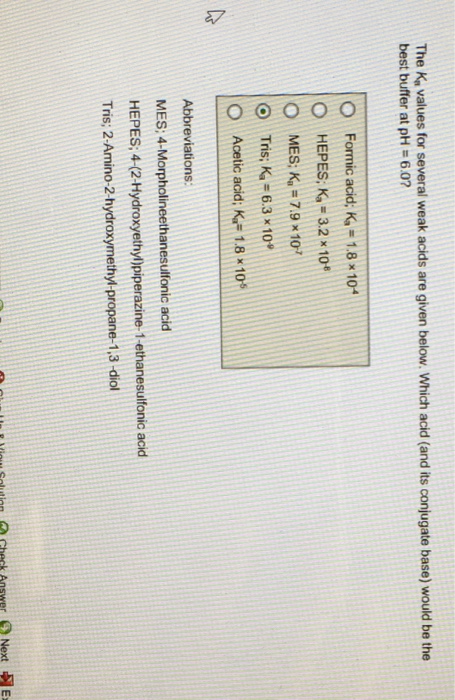 Solved The K_a values for several weak acids are given | Chegg.com