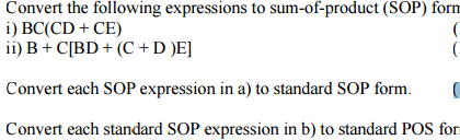Solved Convert the following expressions to sum-of-product | Chegg.com