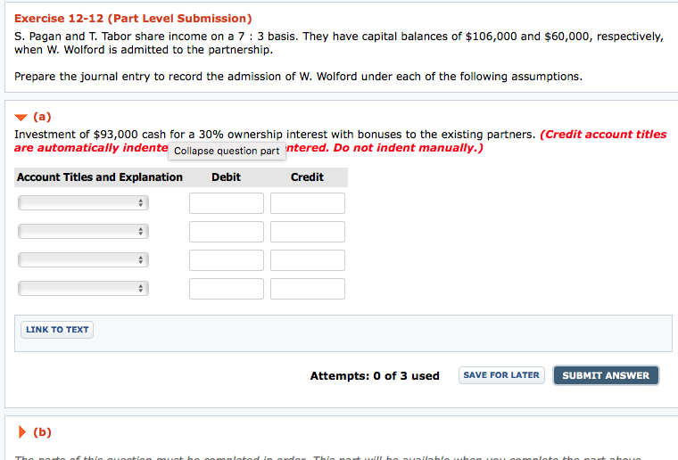 Solved Exercise 12-12 (Part Level Submission) S. Pagan and | Chegg.com
