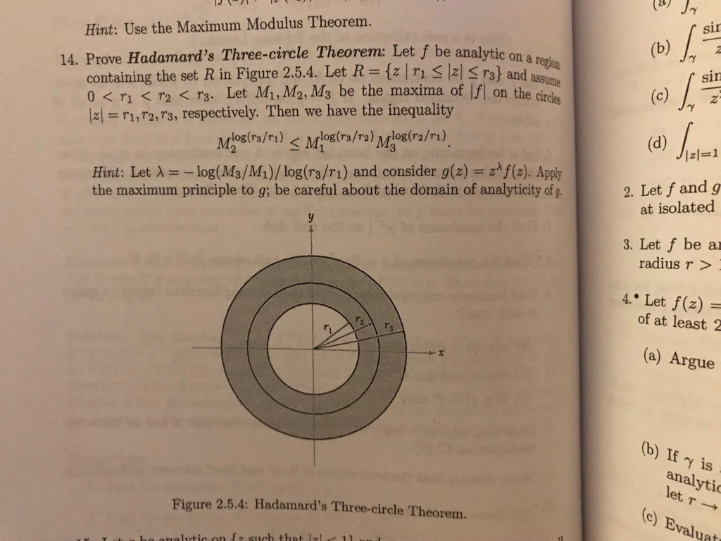 Solved Sin Hint Use The Maximum Modulus Theorem 14 Prove