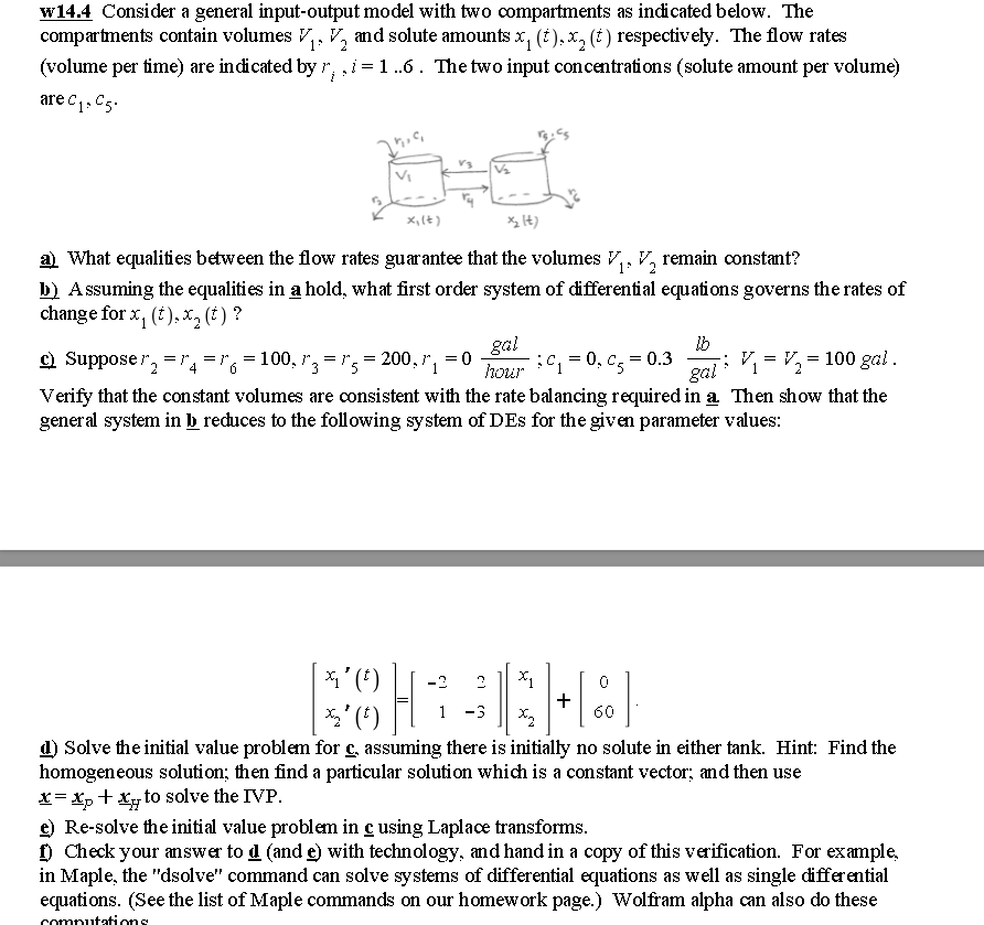 Consider a general input-output model with two | Chegg.com