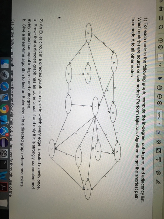 Solved For Each Node In The Following Graph Compute The